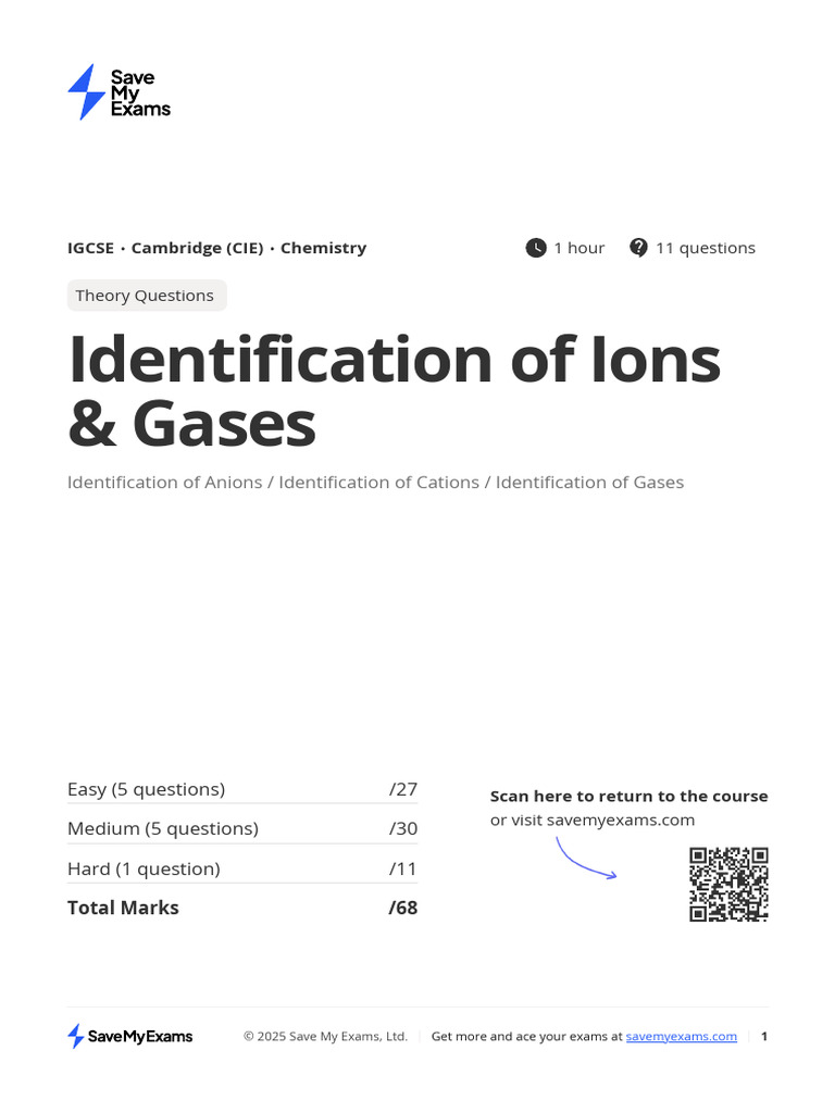 12 3 Identification of Ions and Gases 2MP7WkRNmC8YP4Qw | PDF ...