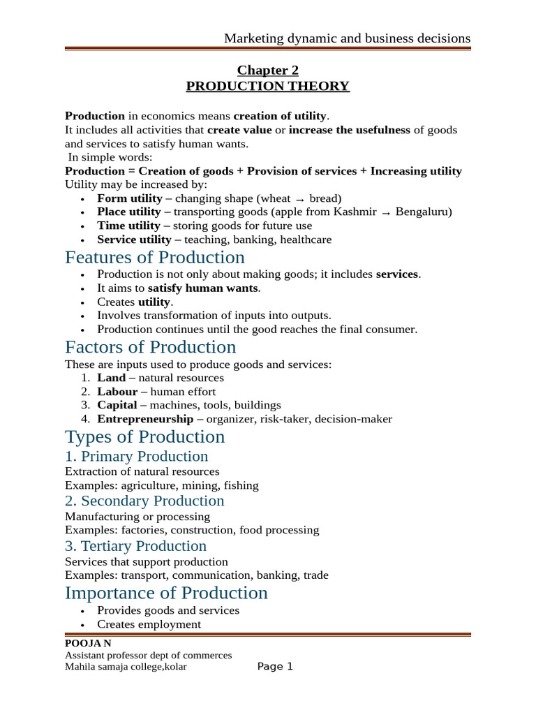 Chapter 3 Production Theyory Mcom | PDF | Production Function | Average Cost