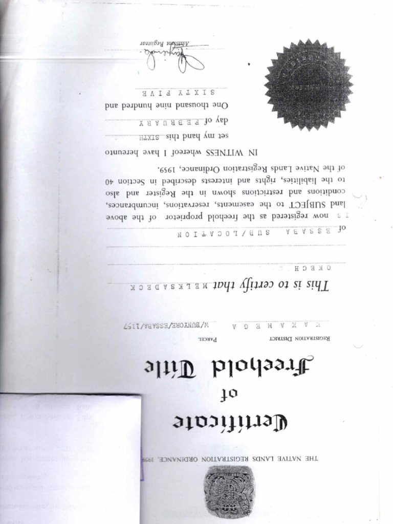 Native Certificate of Lease 2 | PDF