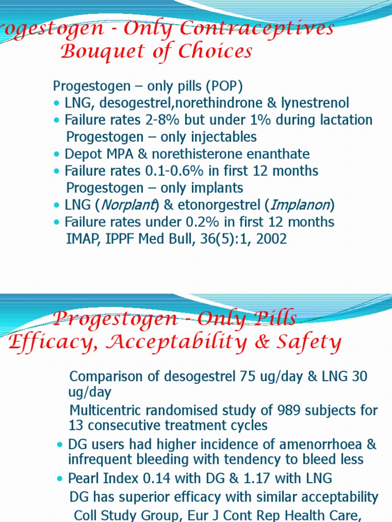 Progestogen - Only Contraceptives Bouquet of Choices: Norplant Implanon ...