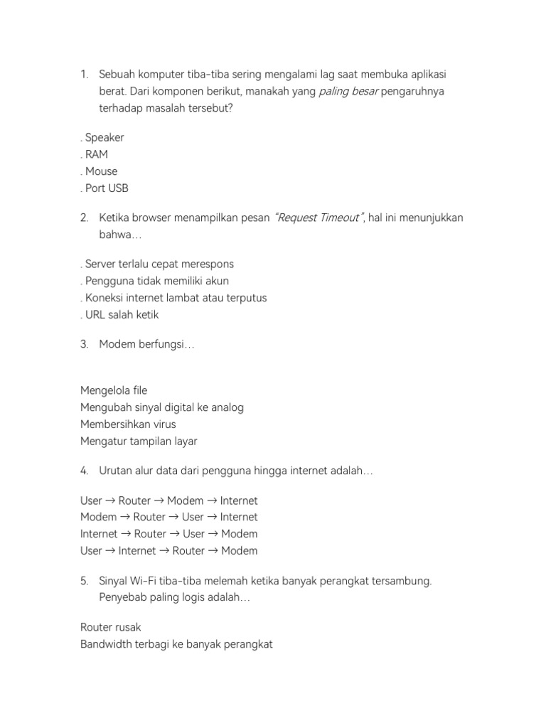 Soal TIK Kelas 9, Deeplearning | PDF