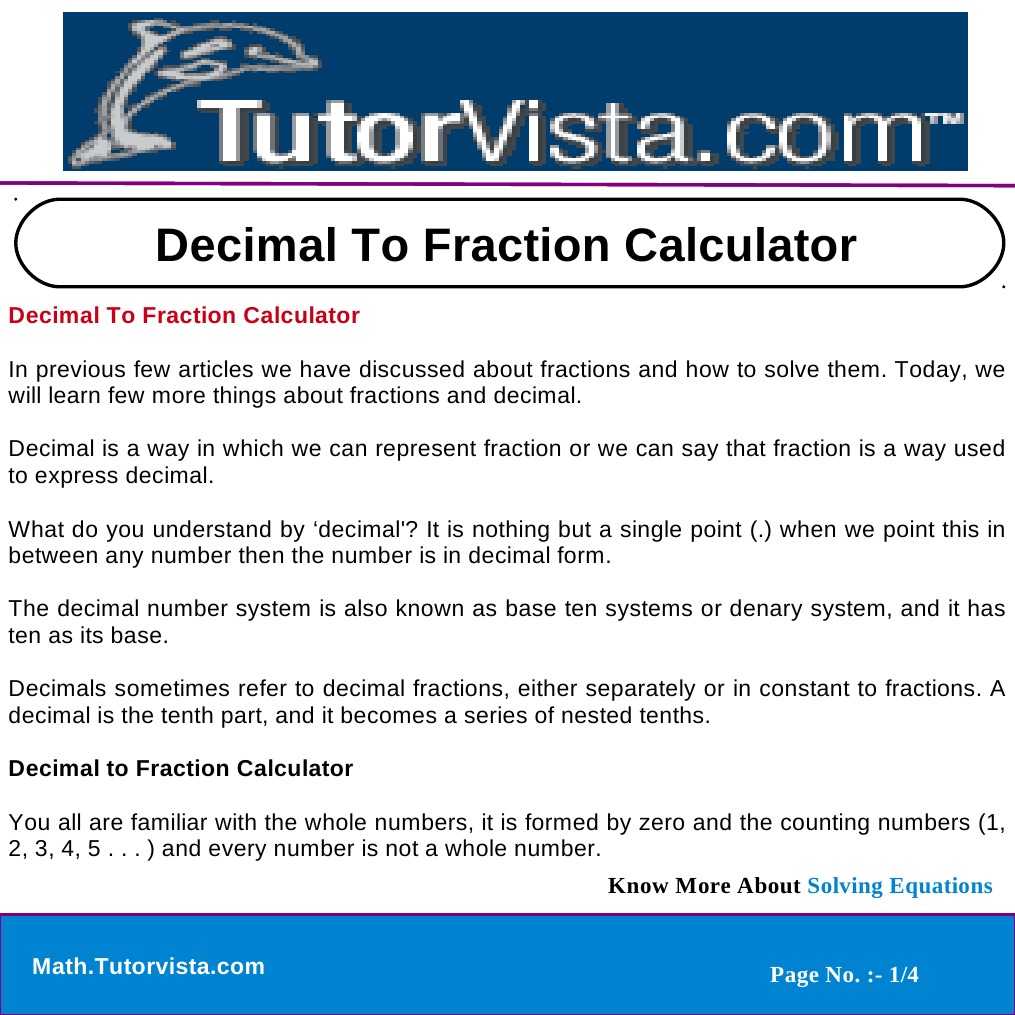 Decimal to Fraction Conversion Guide | PDF