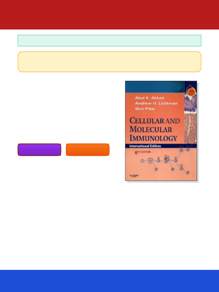 Cellular and Molecular Immunology 6th Edition Abul K. Abbas Ebook Raw ...