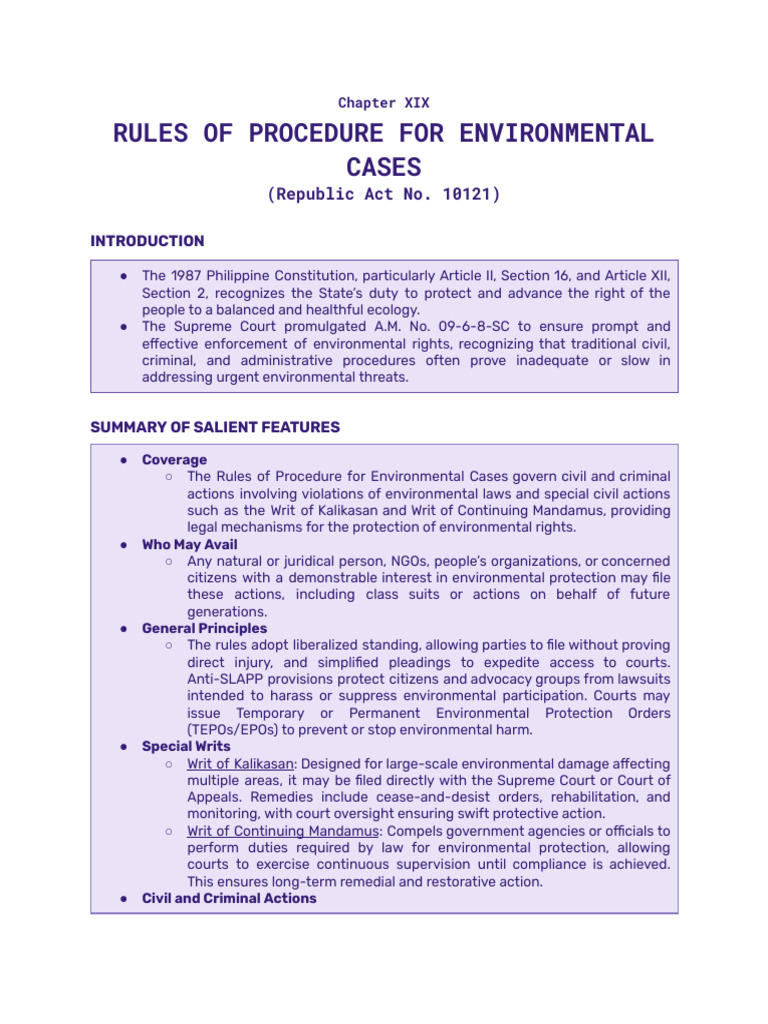 Rules of Procedure for Environmental Cases | PDF | Jurisdiction ...