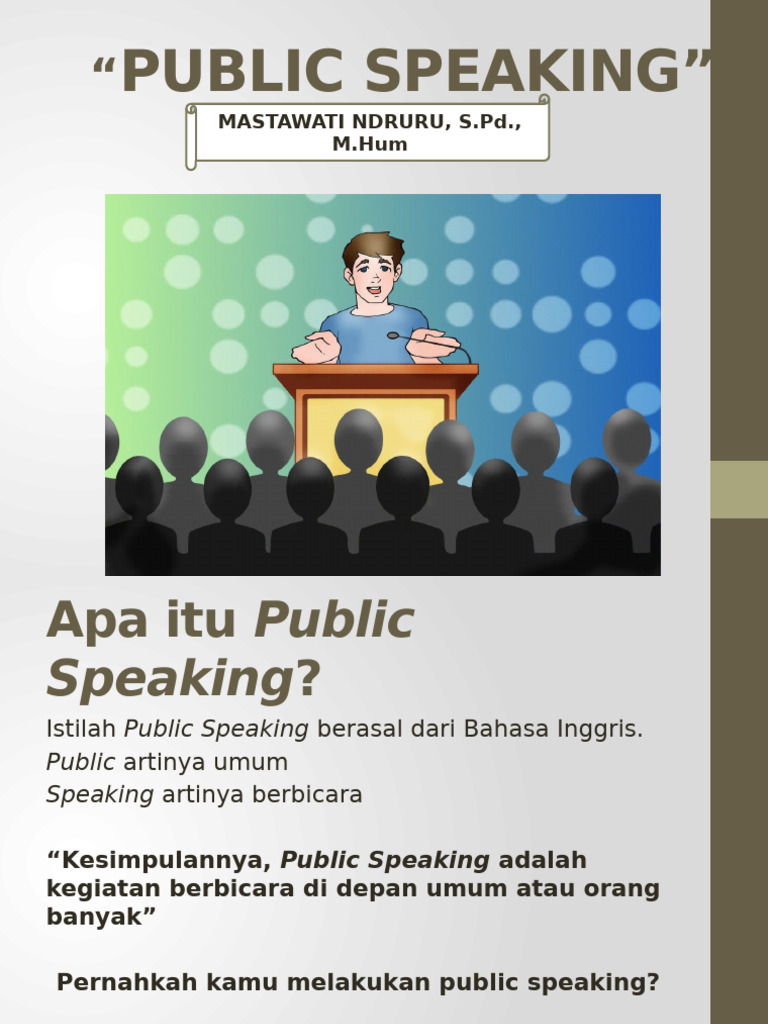 Public Speaking | PDF