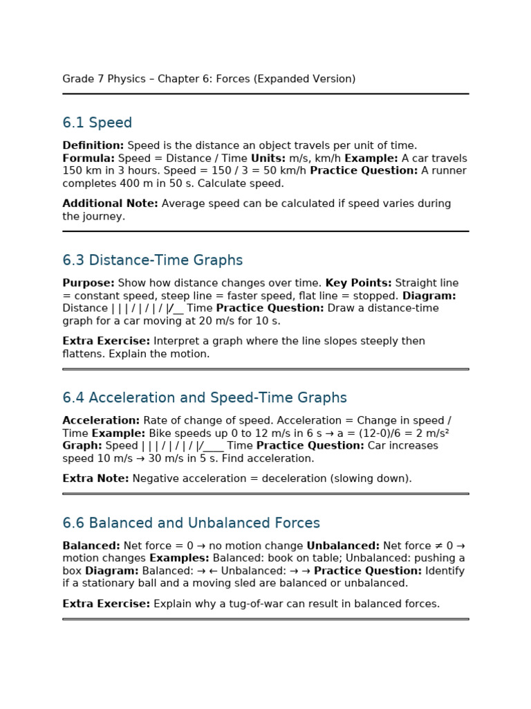 Grade7 Physics Ch6 Forces | PDF | Buoyancy | Force