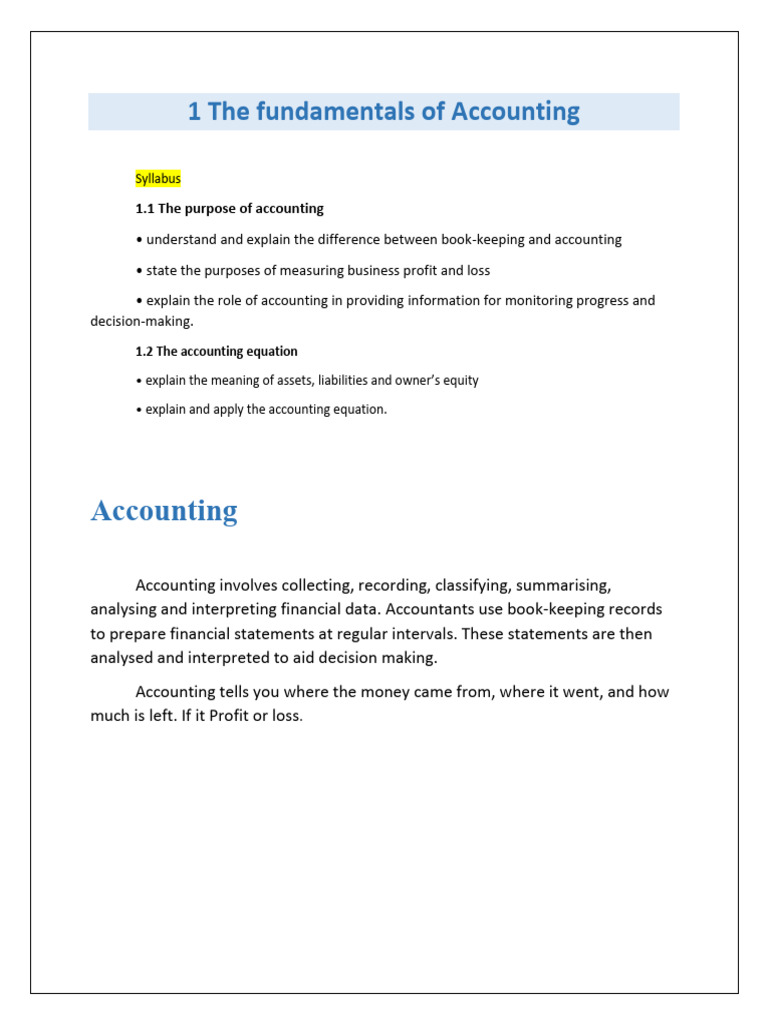 Accounting Fundamentals Explained | PDF | Debits And Credits | Equity ...
