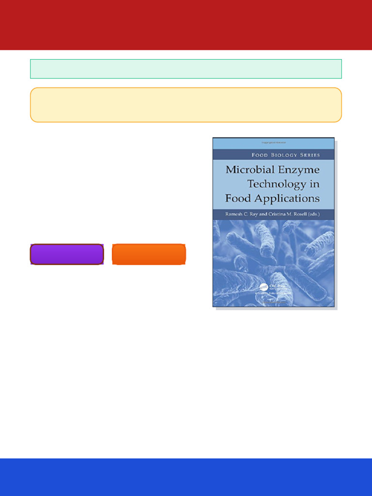 Microbial Enzyme Technology in Food Applications 1st Edition Ray Ebook ...