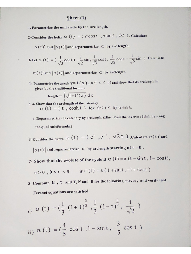 Questions - Differential Geometry | PDF