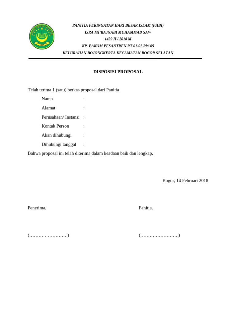 Disposisi Proposal | PDF