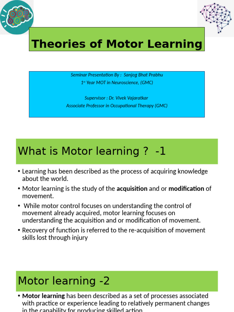 Theories of Motor Learning Explained | PDF | Classical Conditioning ...