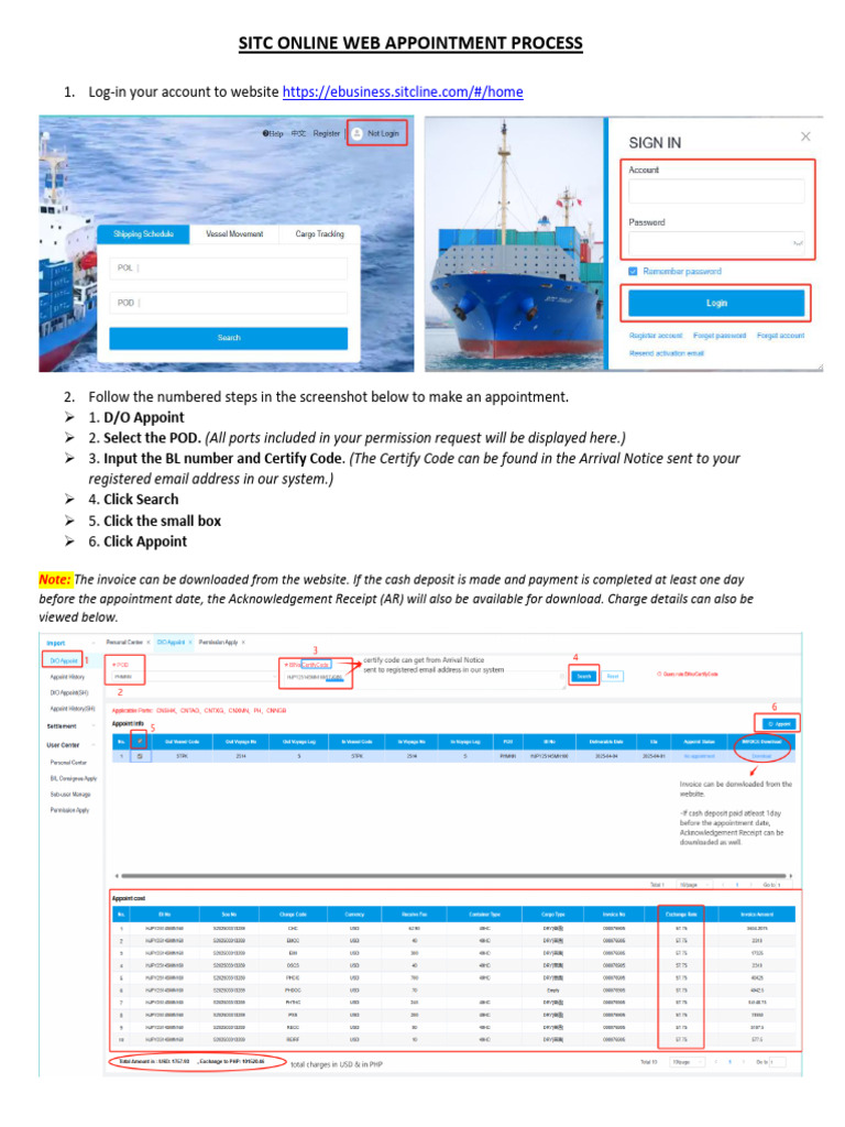 SITC Online Appointment Guide | PDF | Receipt