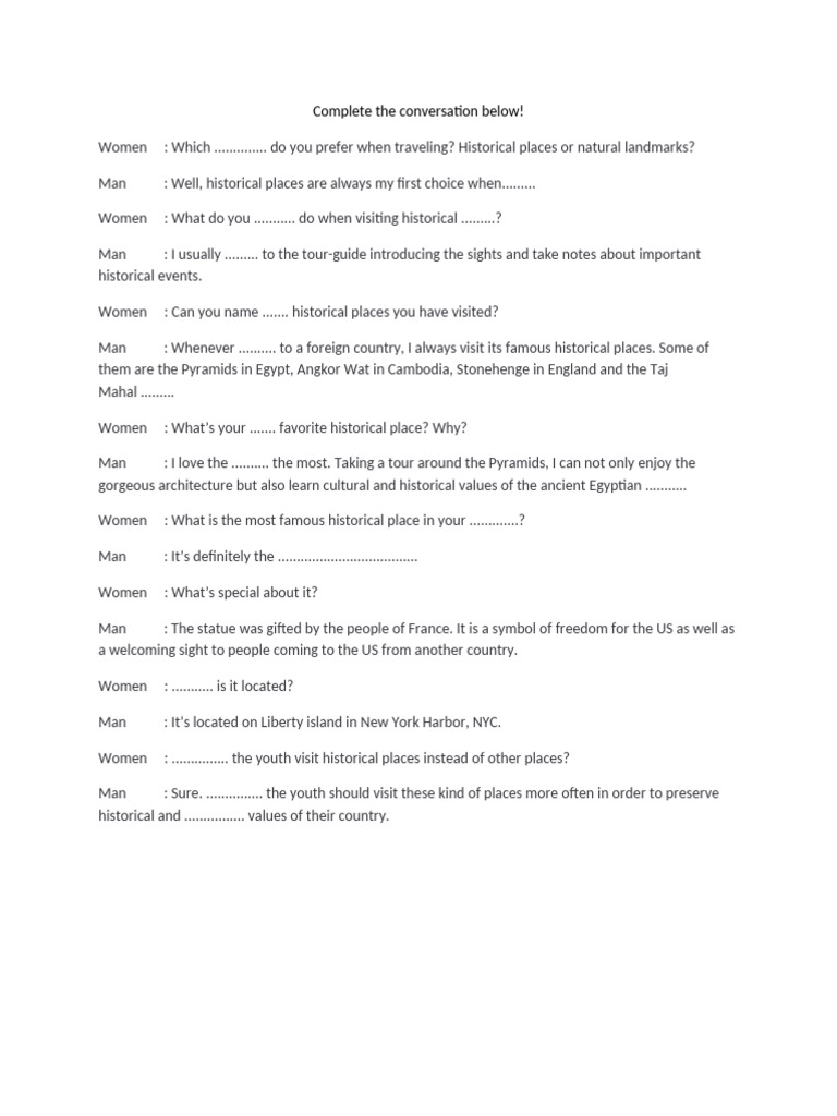 Historical Travel Preferences Discussion | PDF