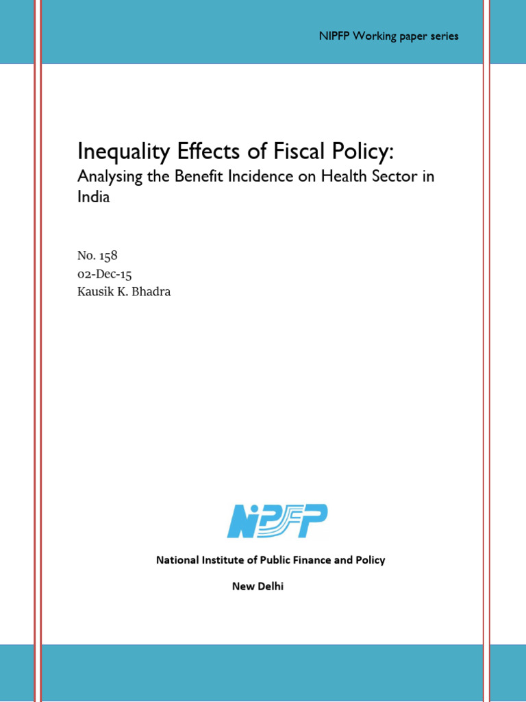 Nipfp WP 2015 158 | PDF | Government Spending | Poverty