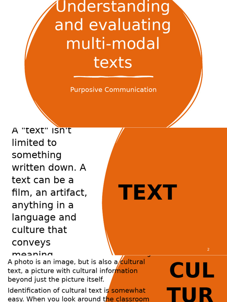 Understanding and Evaluating Multi-Modal Texts 2nd Trinal - Student ...