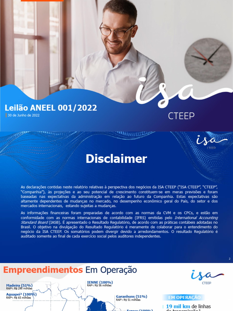 4927-Call-com-Investidores-Leilao-ANEEL-001-2022-30.06.2022-vFINAL | PDF | Contabilidade