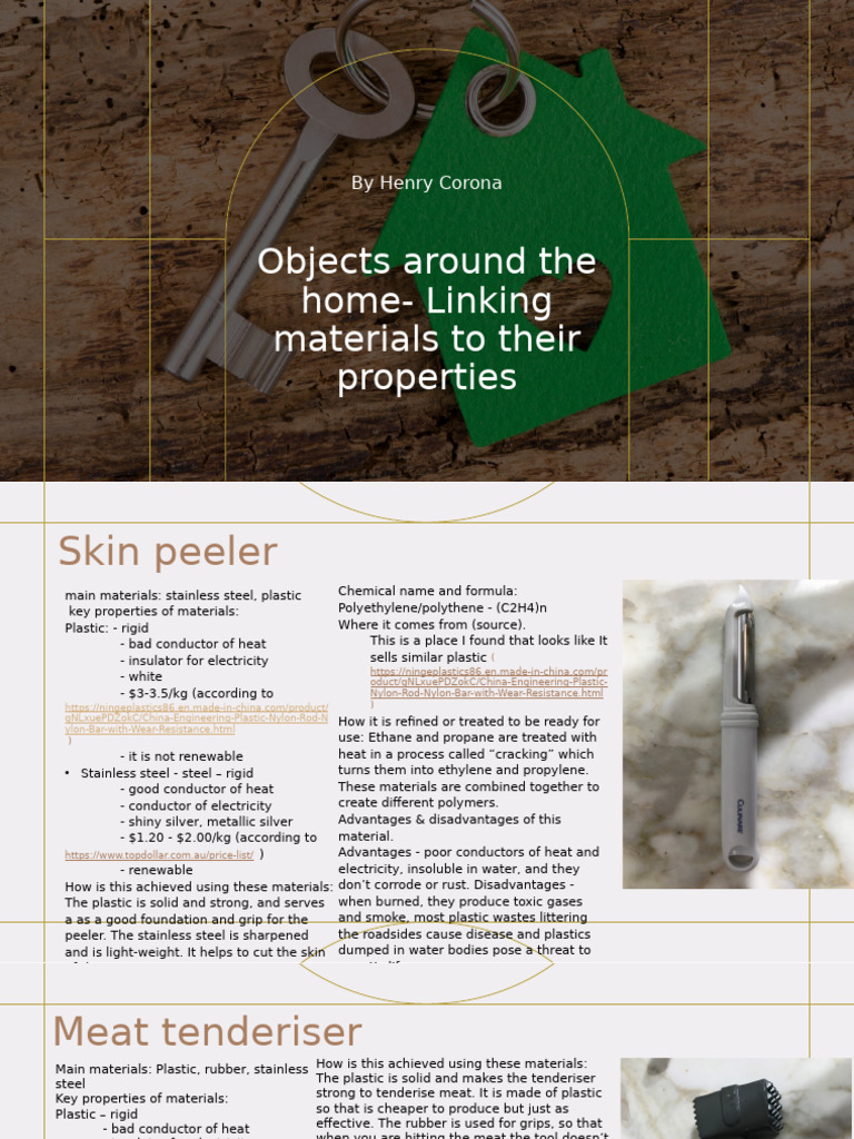 Objects Around The Home - Linking Materials To Their | PDF | Ethylene ...