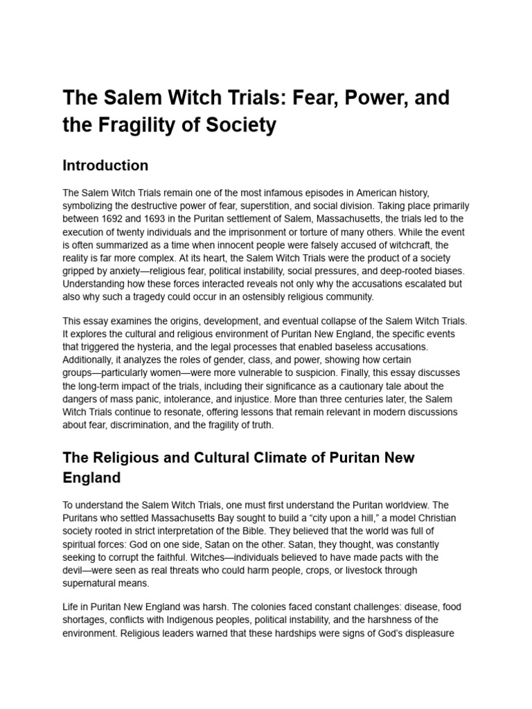 salem witch trials (1) | PDF | Witchcraft