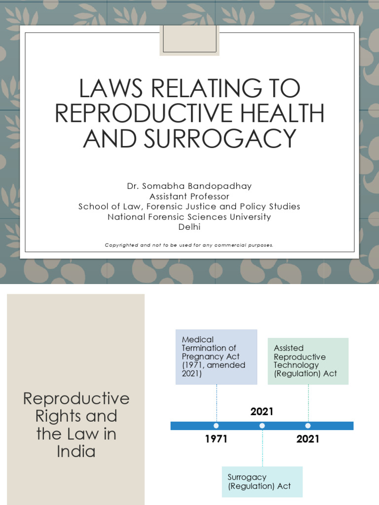 Reproductive Health Laws in India | PDF | Surrogacy | Human Reproduction