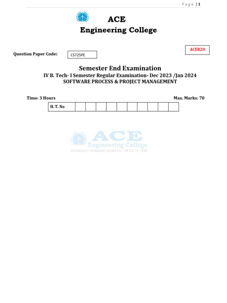 SOFTWARE-PROCESS-PROJECT-MANAGEMENT-CSE (1) | PDF | Project Management | Software Development ...
