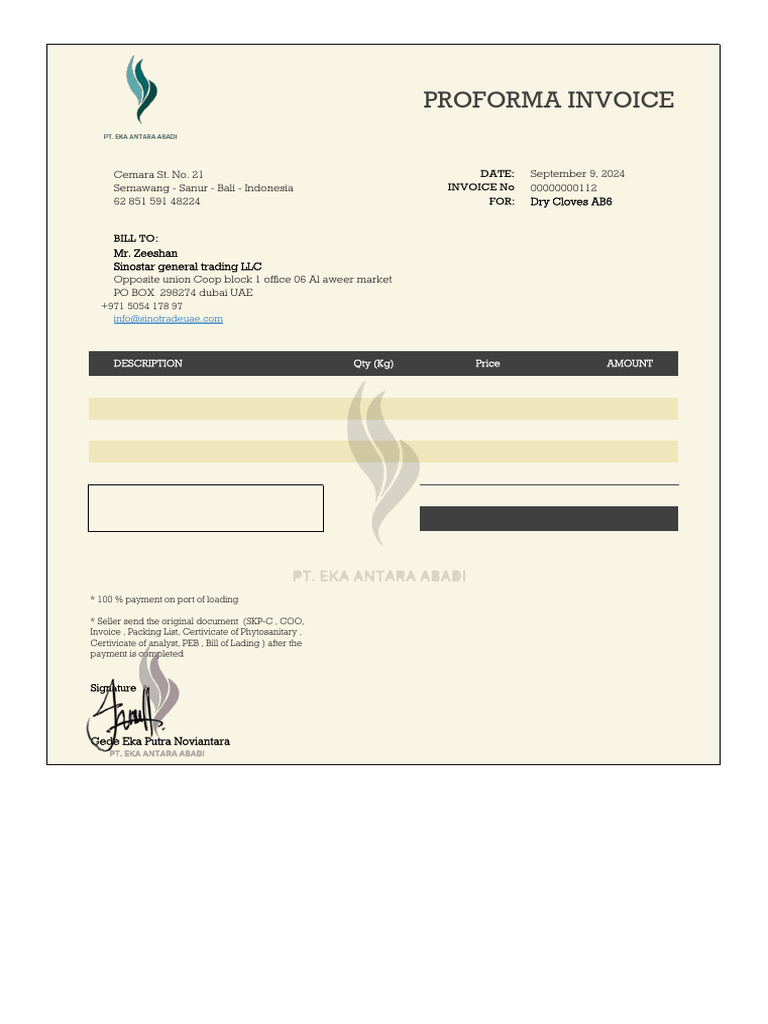Poforma Invoice1 | PDF