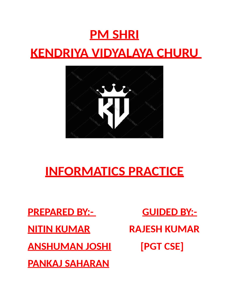 Class 12th Project For Informatics Practice | PDF | Secondary Education ...