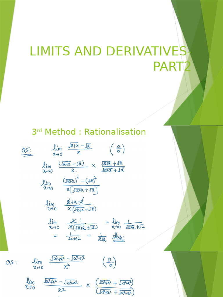 Limits and Derivatives - Part2 | PDF