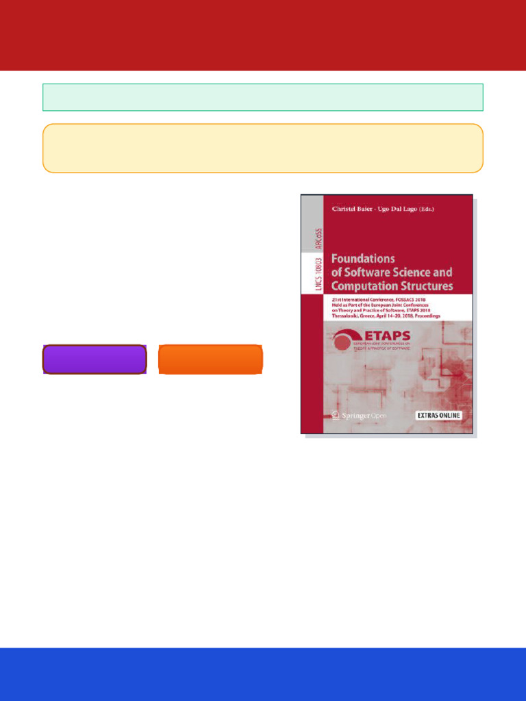 Foundations of Software Science and Computation Structures Christel Baier ebook always available ...