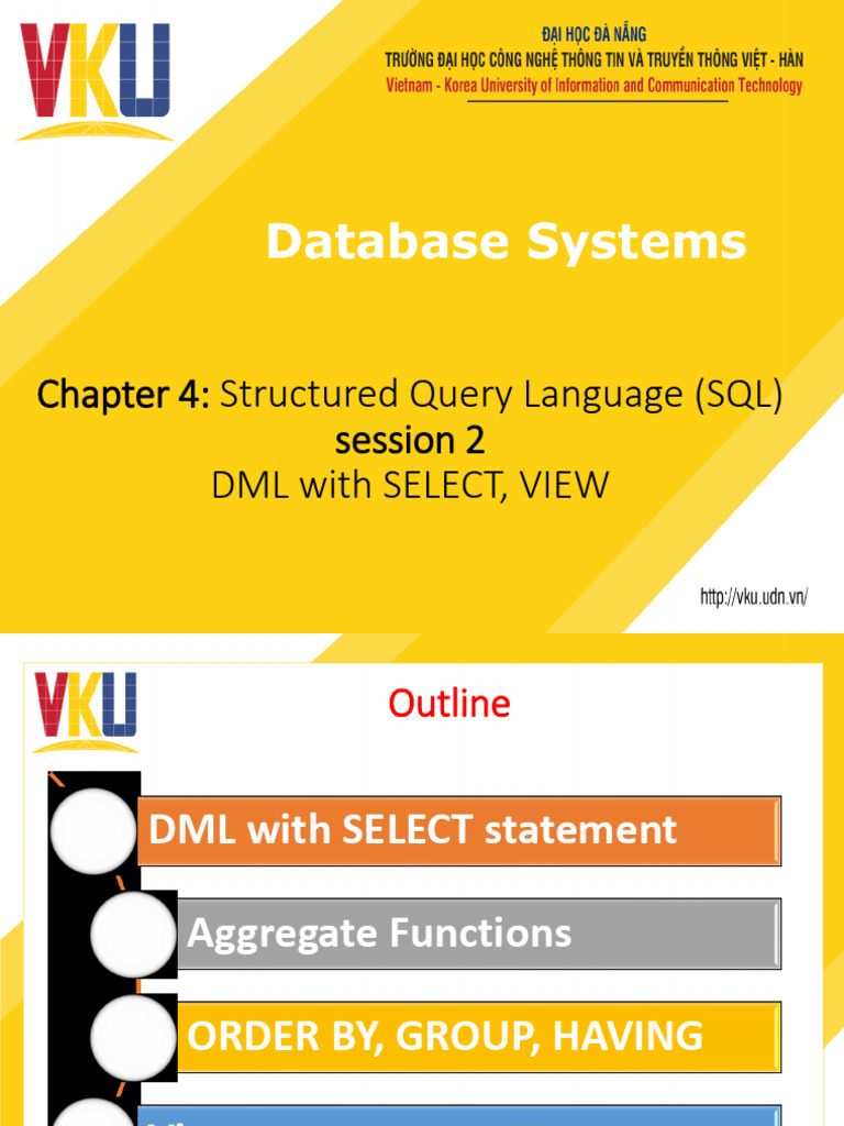 Chapter4 - SQL - Session 2 - DML With SELECT, VIEW | PDF | Information ...