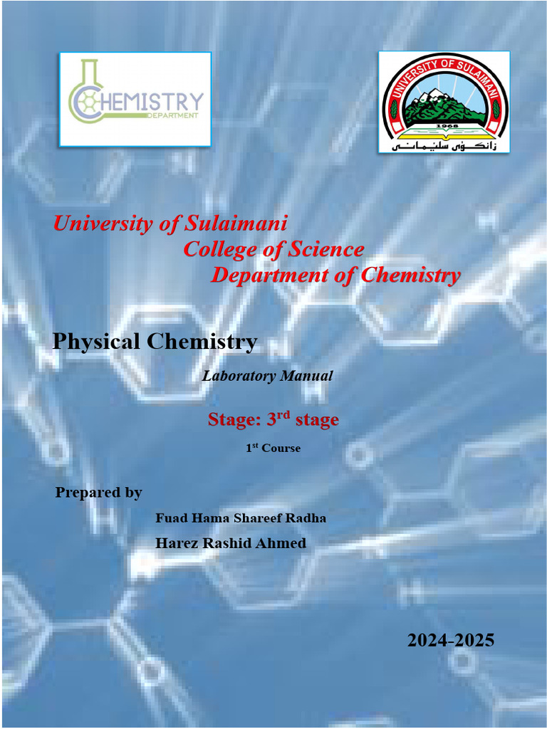 Physical Chemistry Lab Safety Manual | PDF | Reaction Rate | Chemistry