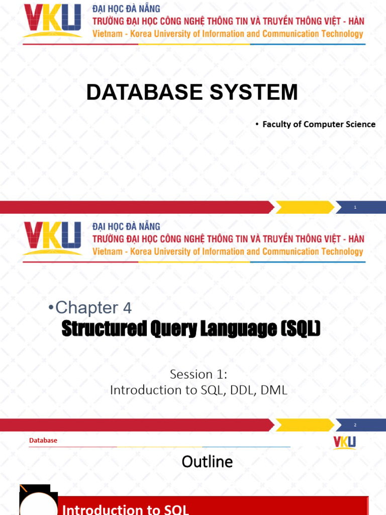 Chapter4_SQL_Session 1 -Introduction to SQL, DDL, DML | PDF | Sql | Databases