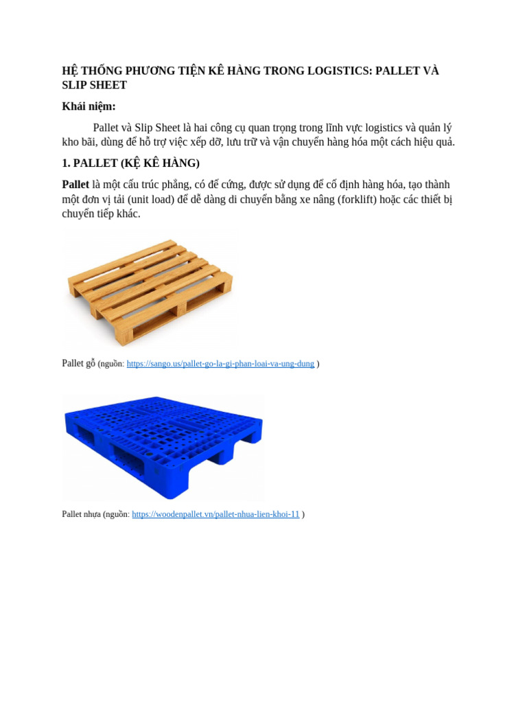 Pallet Và Slip Sheet | PDF