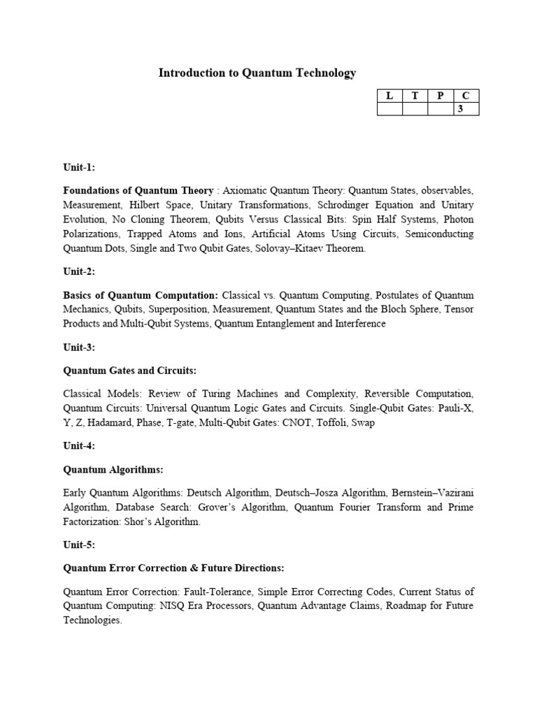 Introduction To Qunatum Technology | PDF