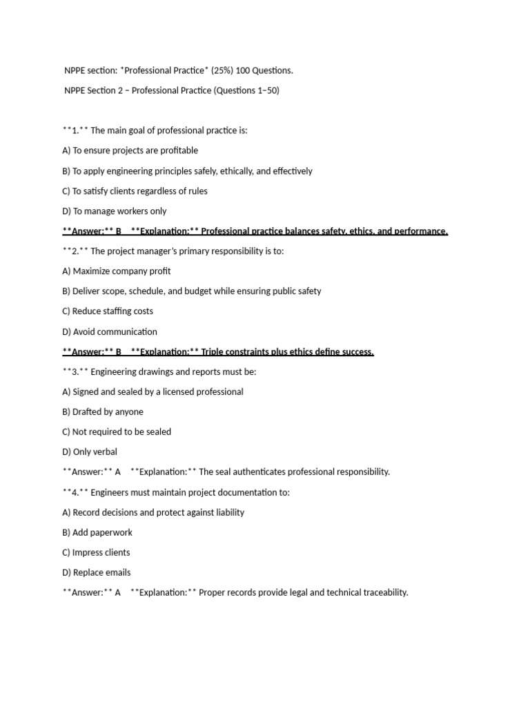 NPPE Professional Practice Exam Guide | PDF | Risk Management | Risk