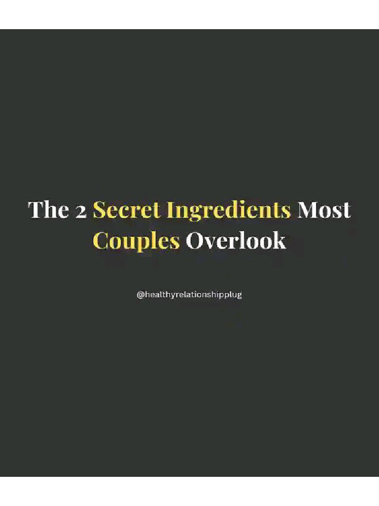 Secret Ingredient Most Couples Dont See | PDF