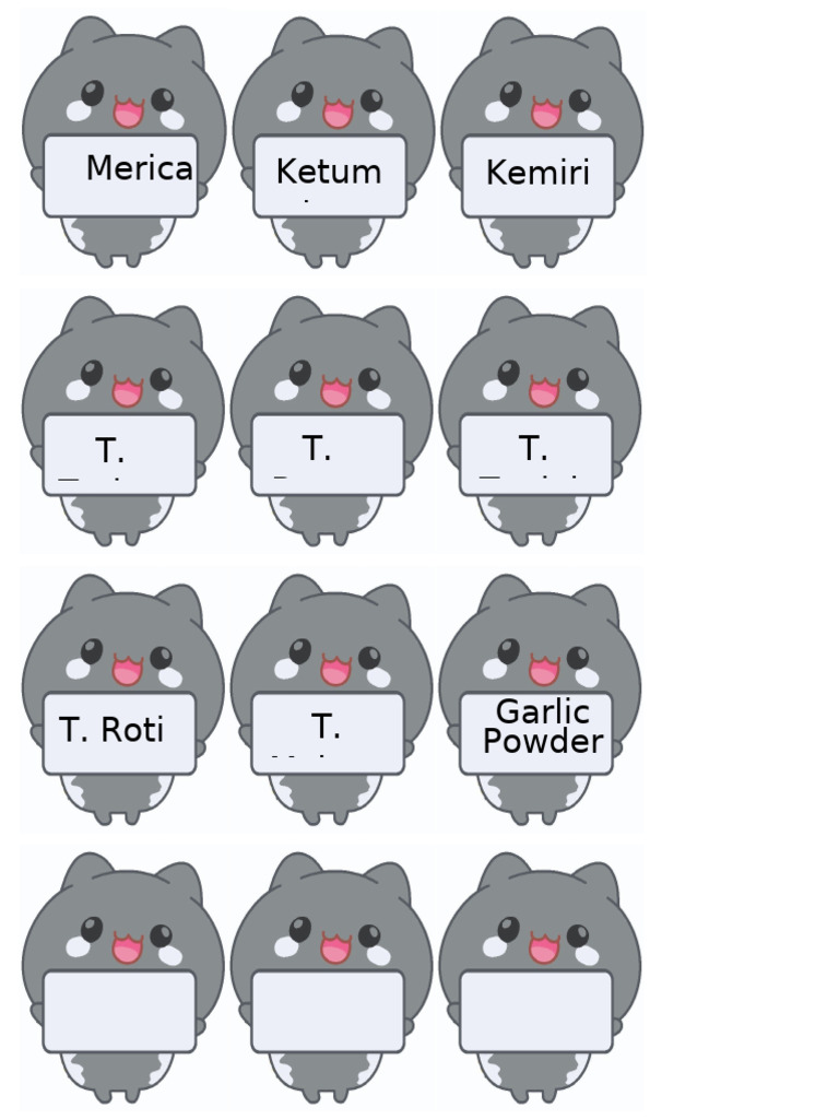 01 Label Kucing | PDF