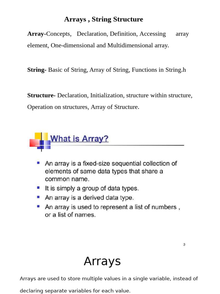 04 Arrary String and Structure | PDF | Integer (Computer Science ...
