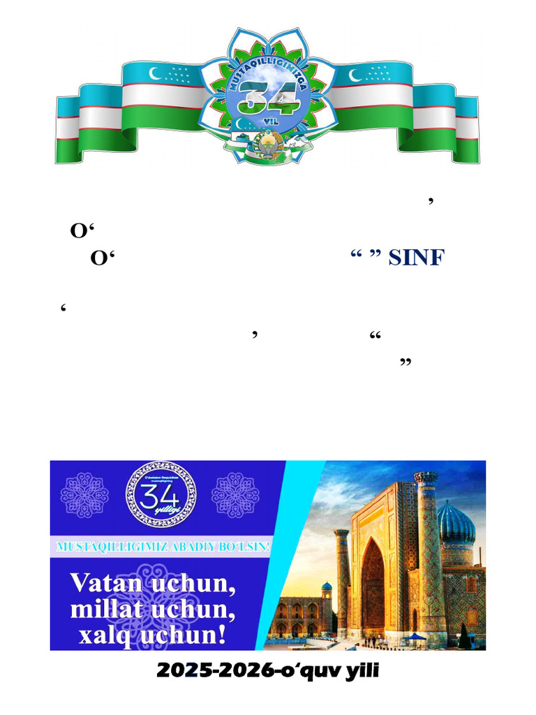 @oqituvchi_ga 1_2_sinf_Mustaqillik_darsi_2025_2026_yil | PDF