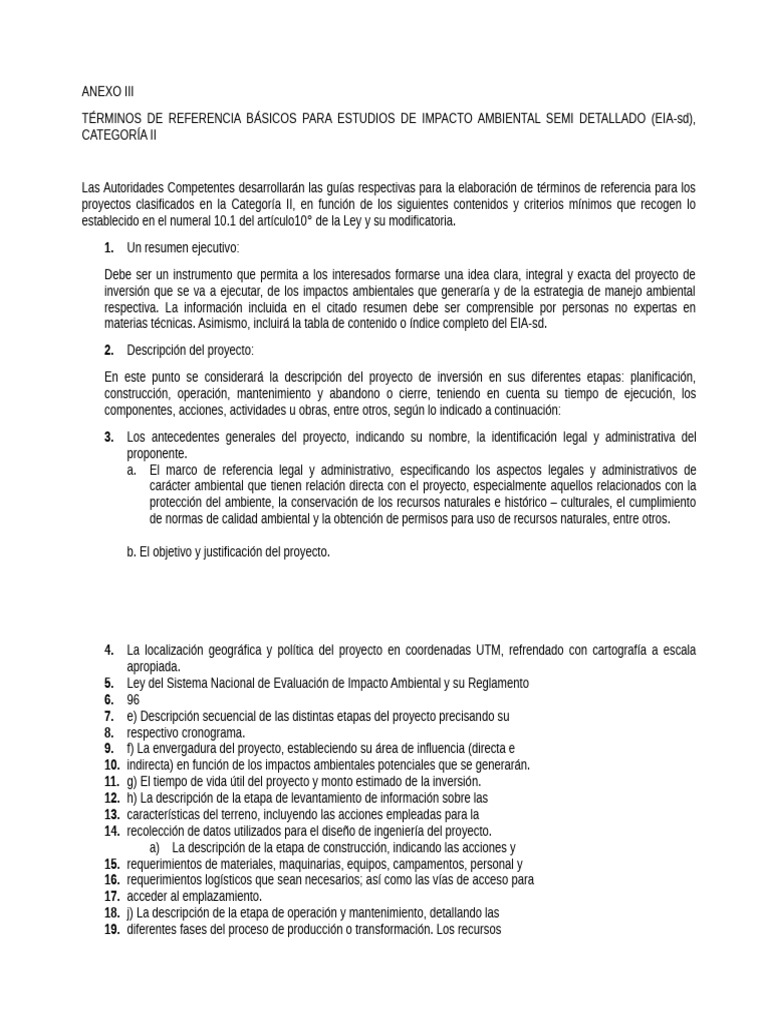 Anexo Iii | PDF | Evaluación de impacto ambiental | Entorno natural