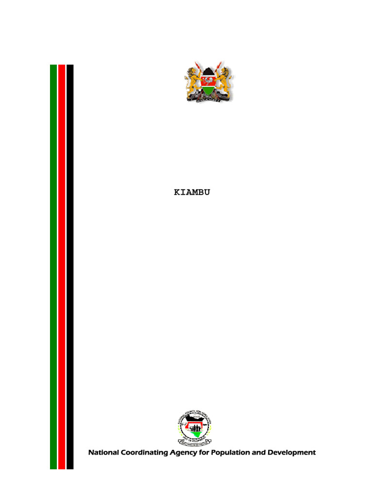 Kiambu 2005 - 2010 Population Plan | PDF | Poverty | Poverty & Homelessness
