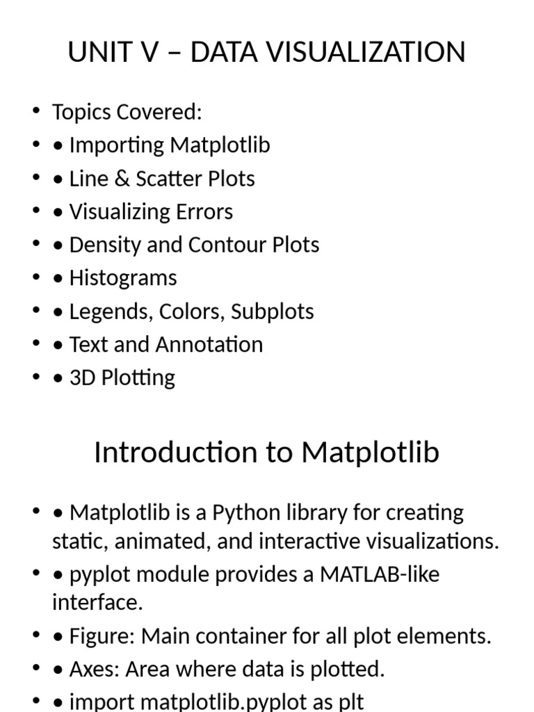 Data Visualization Unit5 | PDF