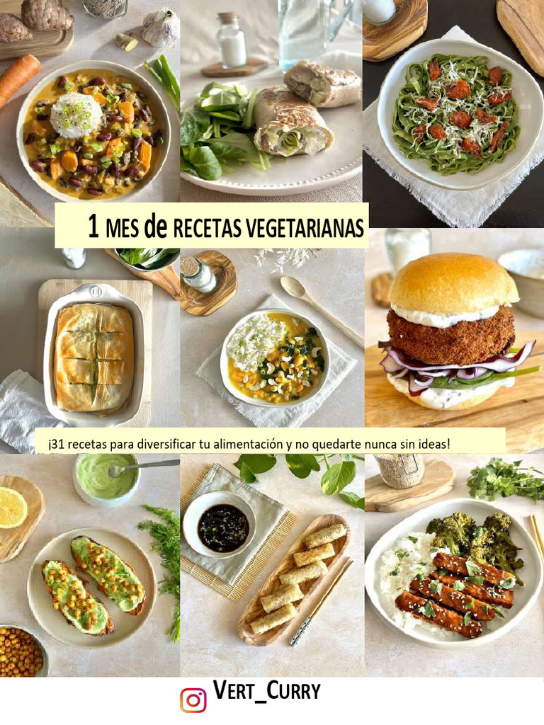 Ebook 1 Mes de Recetas Vegetarianas - ES | PDF | Curry | Cocinando