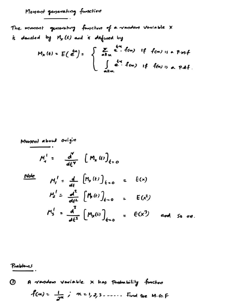 MGF-Discrete RV | PDF