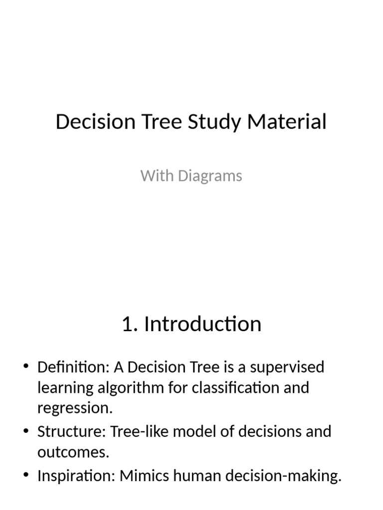 Decision Tree Study With Diagrams | PDF