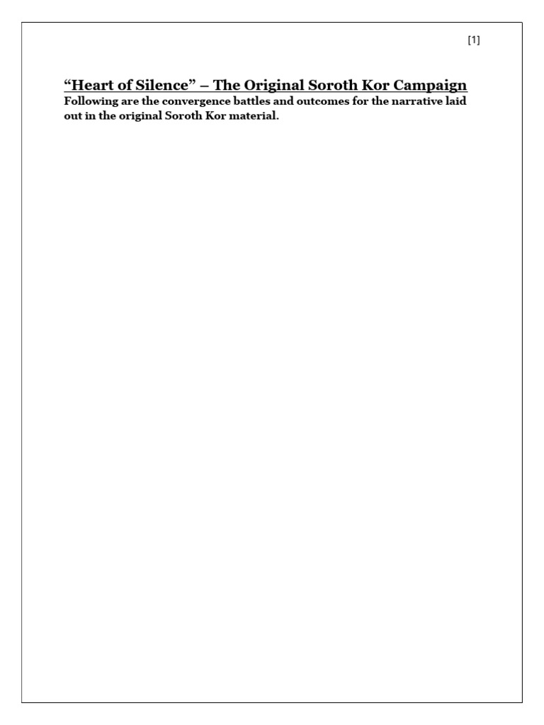 Return To Soroth Kor - The Original Soroth Kor Campaign | PDF