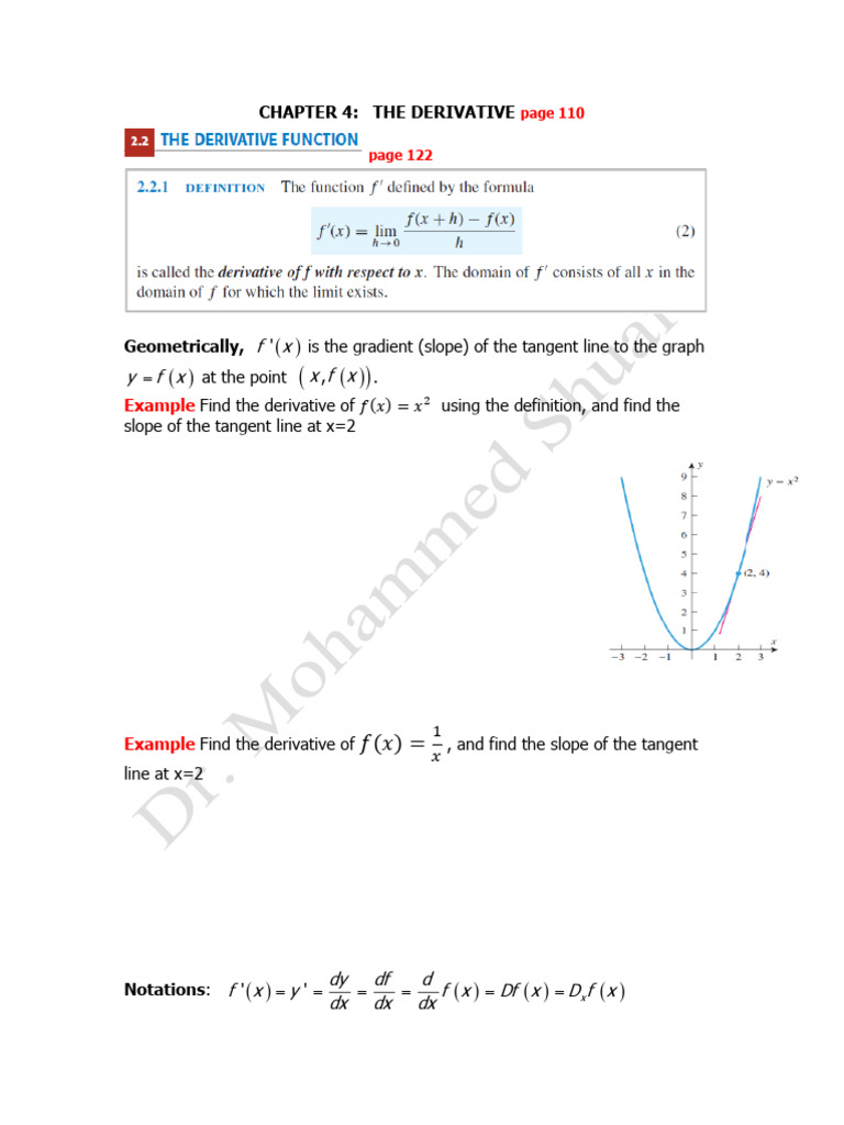 CHAPTER 2 Derivative Part 1 | PDF