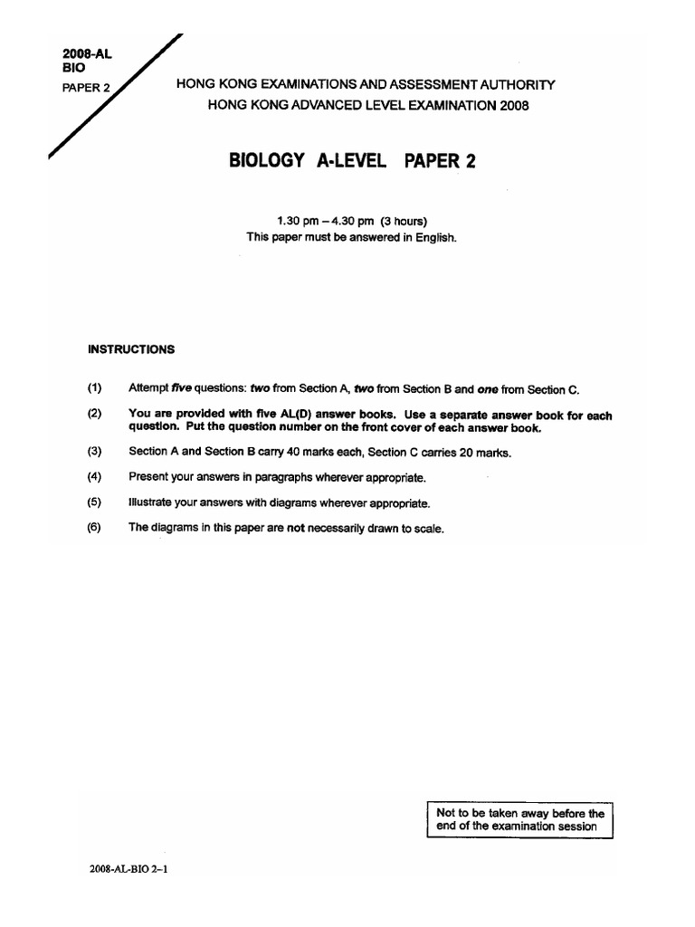 2008-AL-Bio 2 With MS | PDF