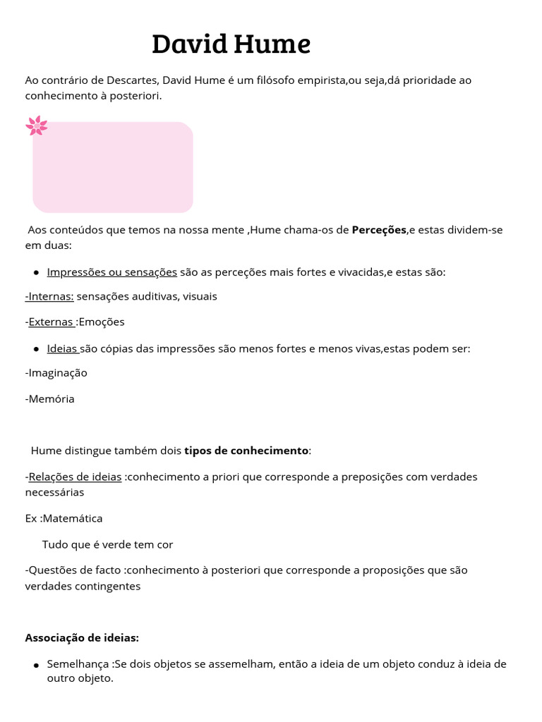 Filosofia Empirista de David Hume | PDF