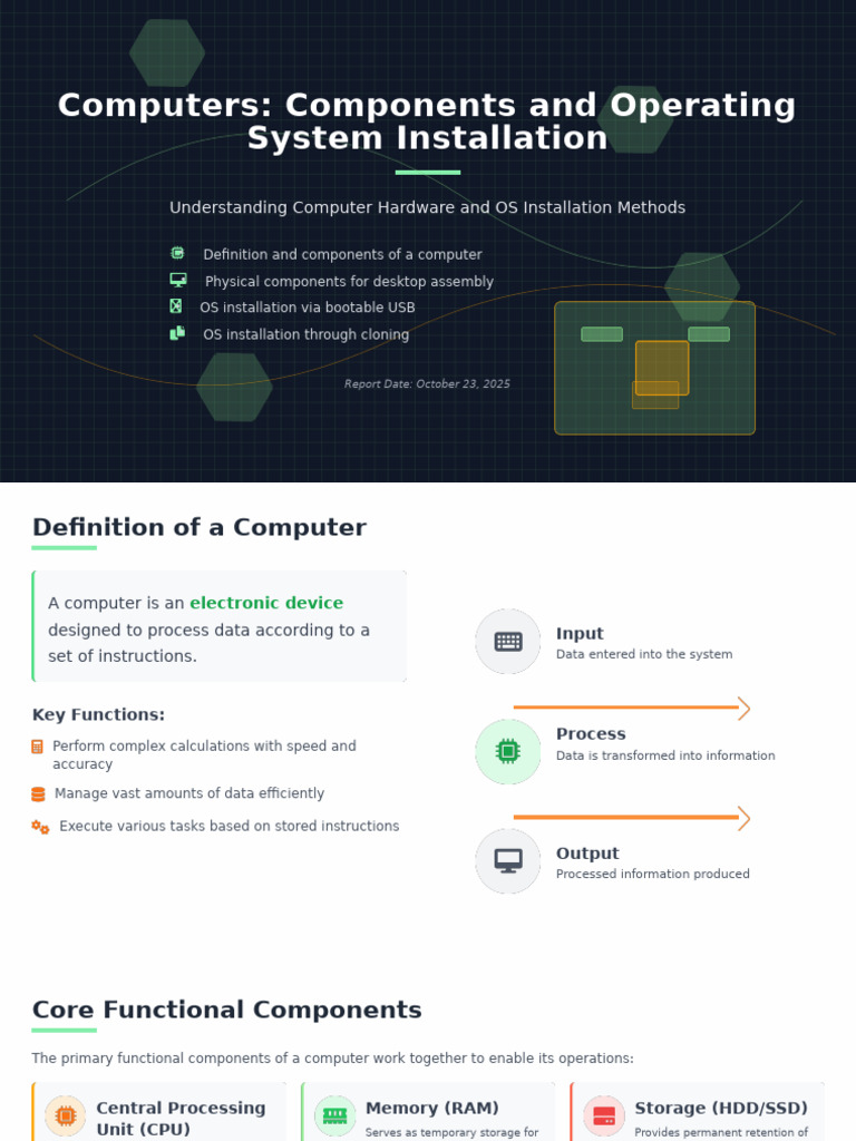 Computer Hardware and OS Installation Guide | PDF | Computer Data ...