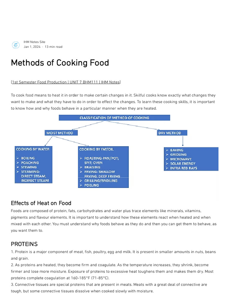 Methods of Cooking Food | PDF | Grilling | Sautéing